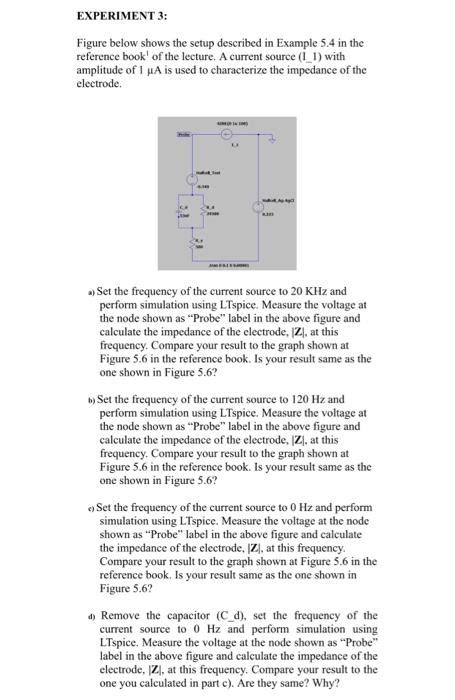 EXPERIMENT 3 Figure Below Shows The Setup Described Chegg Com