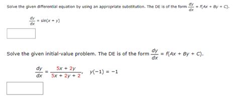 Solved Solve The Given Differential Equation By Using An