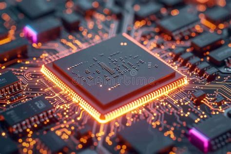 Intricate 3d Microprocessor With Ai Circuit Lines Cutting Edge Technology Vision Stock