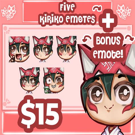 High Quality Overwatch 2 Kiriko Emotes Batch Of 5 1 Bonus Emote