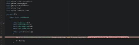 system configuration configurationmanager does not exist in the current context · issue 20462