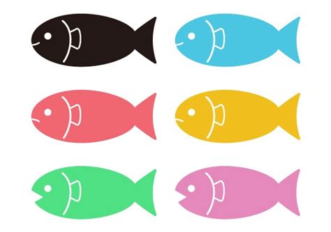 カラフルおさかなのイラスト SOZAIC
