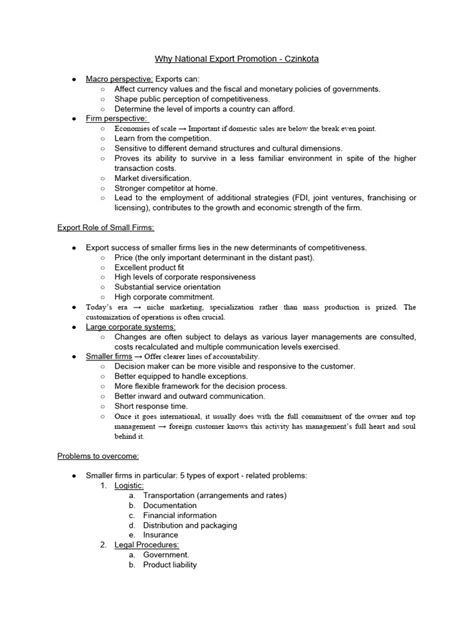 Why National Export Promotion Pdf Exports Market Economics