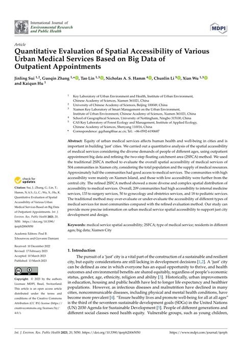 Pdf Quantitative Evaluation Of Spatial Accessibility Of Various Urban Medical Services Based