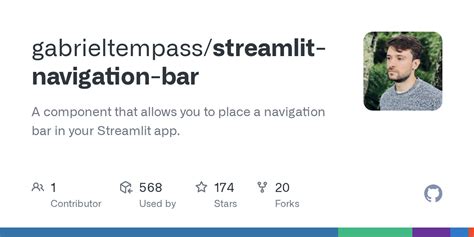 Github Gabrieltempassstreamlit Navigation Bar A Component That Allows You To Place A
