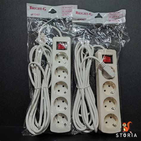 Jual Stop Kontak Sambungan Kabel Colokan Listrik Bright G Lubang Lubang Lubang Kabel