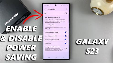 How To Turn Power Saving Mode On Off In Samsung Galaxy S23 S23 S23 Ultra Youtube