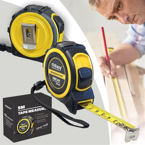 Fiteasy® Uk Retractable Tape Measure Metric Imperial System 5m 16ft