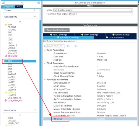 Ioswp Of The Stm32h7 Duplex I2s Is Not Configurabl Stmicroelectronics Community