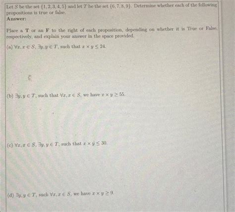 Solved Let S Be The Set And Let T Be The Set Chegg Com