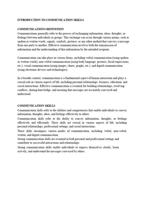 Topic 1 Introduction To Communications Pdf Communication Nonverbal Communication