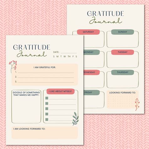 Free Printable Gratitude Journal Template Templates Free