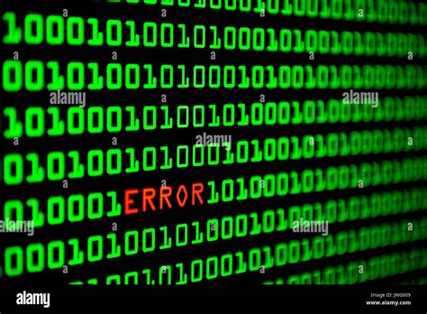 Close Up Of Binary Code Infected By Computer Virus Stock Photo Alamy