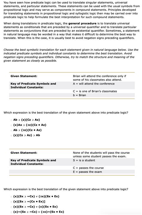 Solved You Have Seen How Predicate Logic Can Be Used To Chegg Com