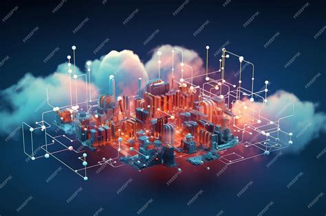 Premium Ai Image A Conceptual Illustration Depicting Cloud Networking Automation Ai And Cloud