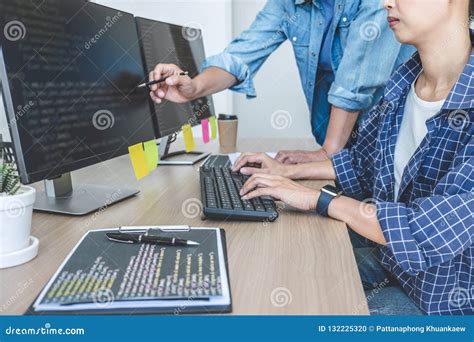 writing codes and typing data code technology two professional stock