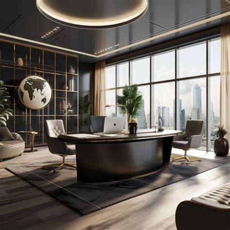 Luxury Elegance In Modern Ceo Office Interior Design Fh