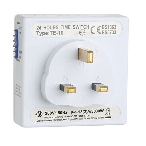 Unbranded Automatic Mains Timer Socket Switch 15min Segments Up To 24 Hours Jeg55297
