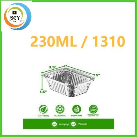 Scy 10pcs Aluminum Tray Rectangular Pan W Plastic Cover 230ml Party