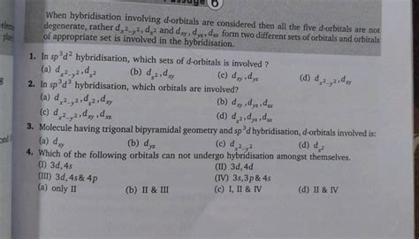 Molecule Having Trigonal Bipyramidal Geometry And Sp3d Hybridisation D O