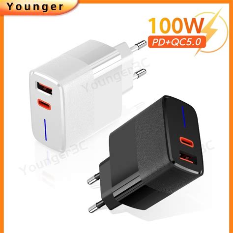 Bộ Sạc Nhanh 100w Type C Usb Qc5 0 Pd Cho Ios Android Shopee Việt Nam