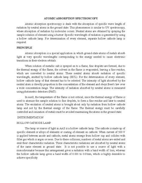 Aas Atomic Absorption Spectroscopy Atomic Absorption Spectroscopy Atomic Absorption