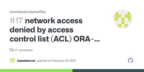 Network Access Denied By Access Control List Acl Ora 06512 · Issue