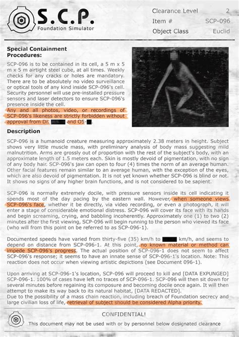 I Made Some Hd Document Art About Scp 096 What Do You Guys Think R Scp