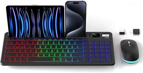 Wireless Keyboard And Mouse Combo Backlit Upgraded Marvo Ws511 Slim Scissor Switch