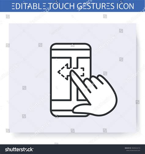 Horisontal Scroll Left Hand Gesture Line Stock Vector Royalty Free
