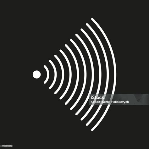 Sonar Signal Wave Icon Sound Navigation Ranging Icon Vector