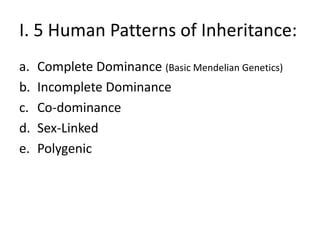 Human Genetic Inheritance Patterns PPTX