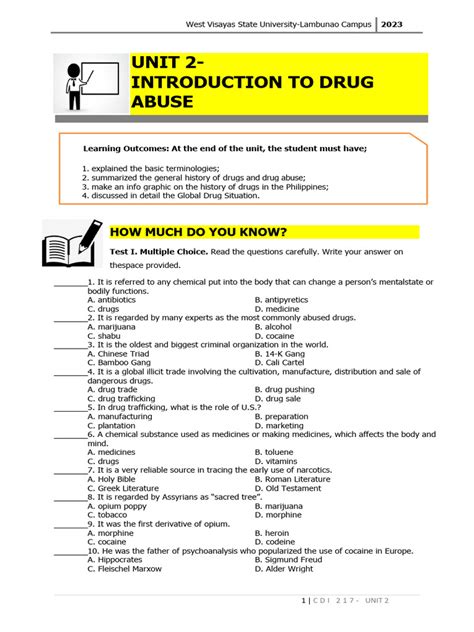 Unit 2 Introduction To Drugs Pdf Illegal Drug Trade Opium
