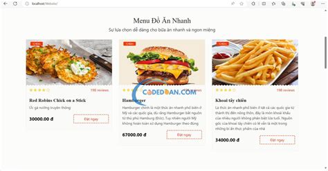 Website Php Mysql Cửa Hàng Thức ăn Nhanh