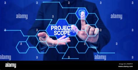 Hand Writing Sign Project Scope Word For Evaluation Of Work Efforts A Product Development