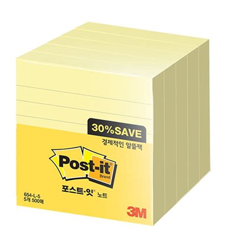3m 포스트잇 노트 654 L 5a 라인 알뜰팩 홈플러스 택배배송