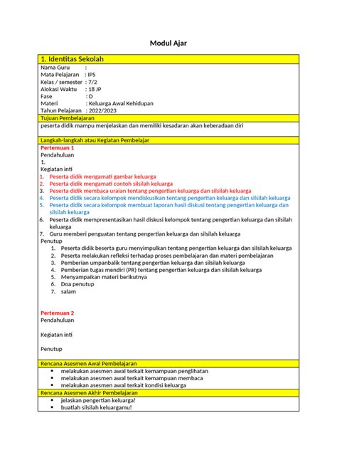 Modul Ajar Ips Kelas Vii Cth Pdf