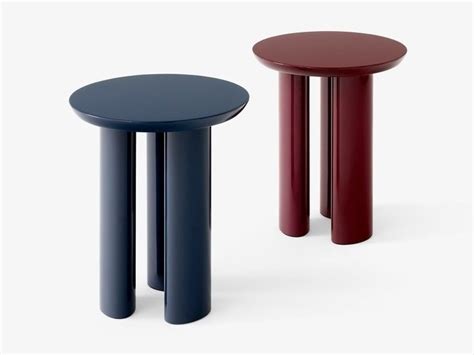 Round High Side Table Tung Ja3 By Andtradition Side Table Steel Blue Modern Side Table