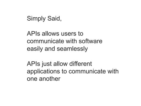 Explaining Api For Dummies Ppt