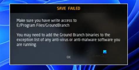 Fix Save Failed On Ground Branch