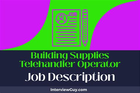Building Supplies Telehandler Operator Job Description [updated For 2024]