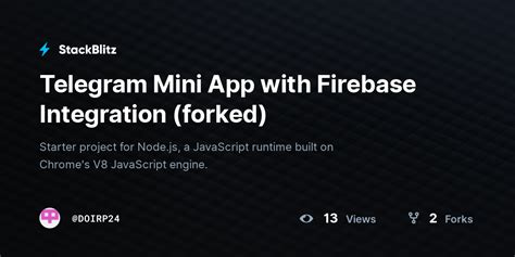 Telegram Mini App With Firebase Integration Forked StackBlitz