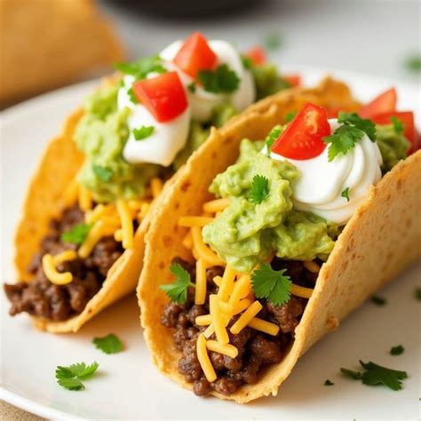 Healthy Recipes Hq On Instagram Ground Beef Tacos With Guacamole And Sour Cream 🌮 A Simple And