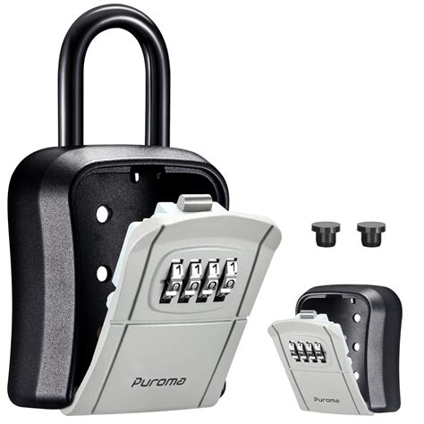 Puroma Key Lock Box Portable Combination Lockbox Wall Mounted Key Storage Box For House Keys