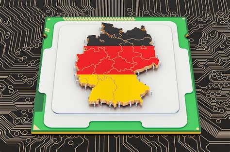 Premium Photo Cpu Computer Processor Unit With Flag Of Germany 3d Rendering