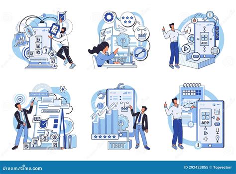 Application Testing Metaphor Vector Software Testing Cleaner That Sweeps Potential Bugs Off