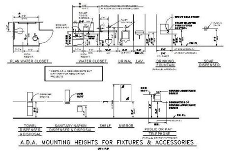 ADA Mounting Heights CAD Dwg Cad Blocks Cad Blocks Free Cad Model