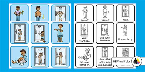 Taking A Shower Multi Step Sequencing Cards For Special Ed