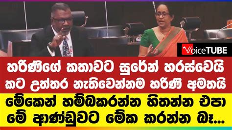 හරිණිගේ කතාවට සුරේන් හරස්වෙයි කට උත්තර නැතිවෙන්නම හරිණි අමතයි මේකෙන් හම්බකරන්න හිතන්න එපා