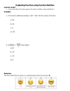 Evaluating Functions Function Notation By Msgreenmath TPT